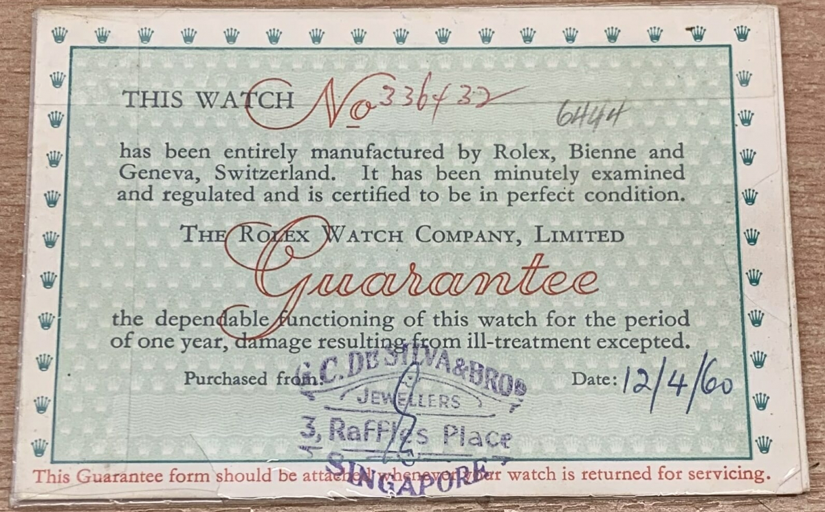 Rolex Oyster Royal Precision 6444 Fully Certificated from 1960